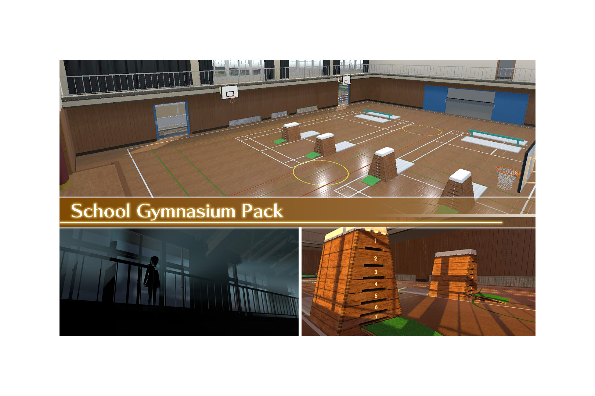 School Gymnasium Pack 3d Environments Unity Asset Store