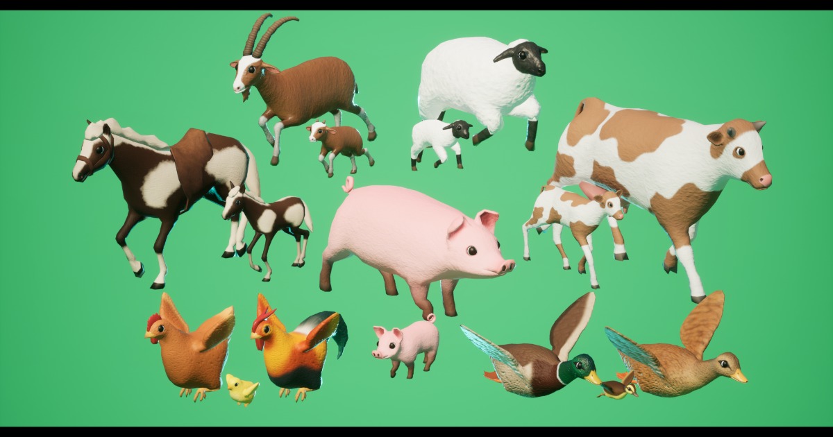 SI - Animated Farm Animals Pack | 3D Animals | Unity Asset Store