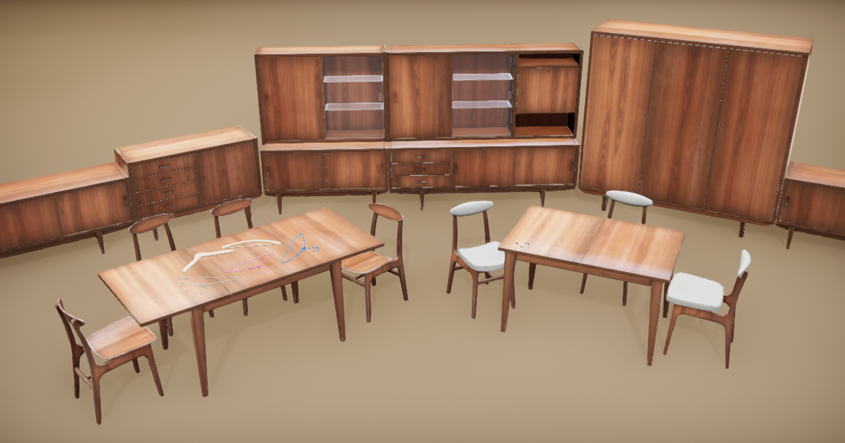 Soviet Furniture Collection vol.1 - Brown Variants | 3D Furniture | Unity Asset Store