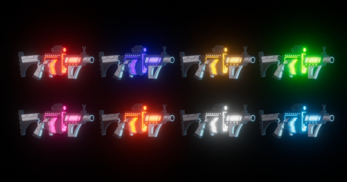 Neon Cyber Weapon Pack - Grenade Launcher | 3D Weapons | Unity Asset Store