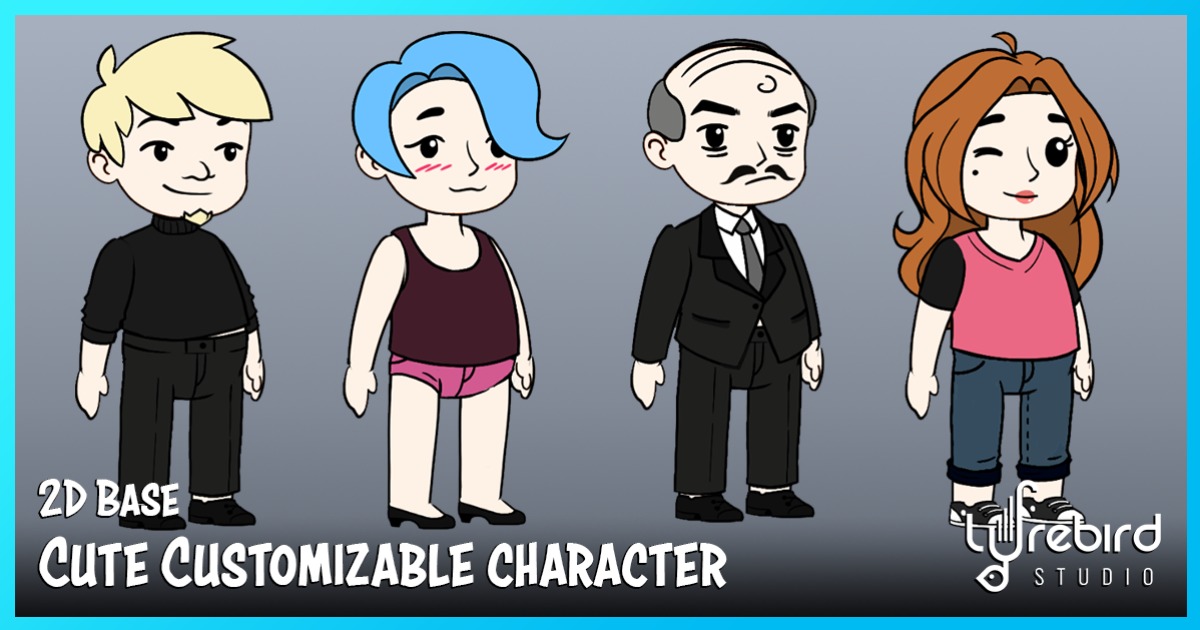 2D Basic Cute Customizable Character | 2D Characters | Unity Asset Store