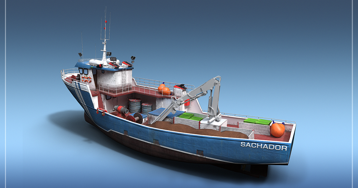 Moder Fishing Ship | 3D | Unity Asset Store