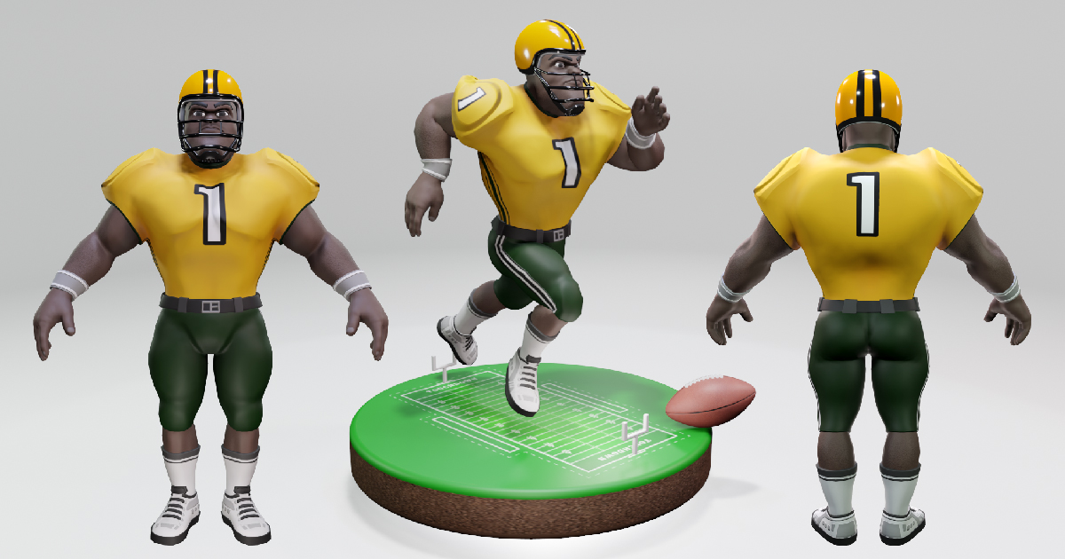 American Football Character Touchdown 02A | 3D Characters | Unity Asset ...