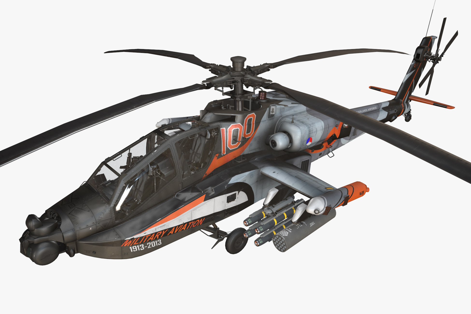 Apache AH-64D Netherlands Airforce Static | 3D Land | Unity Asset Store