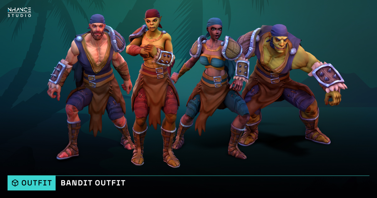 Stylized Bandit Outfit | 3D Characters | Unity Asset Store