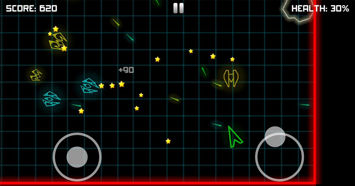 Neon Space Fighter - shooting asteroids and spaceships. Endless scifi ...