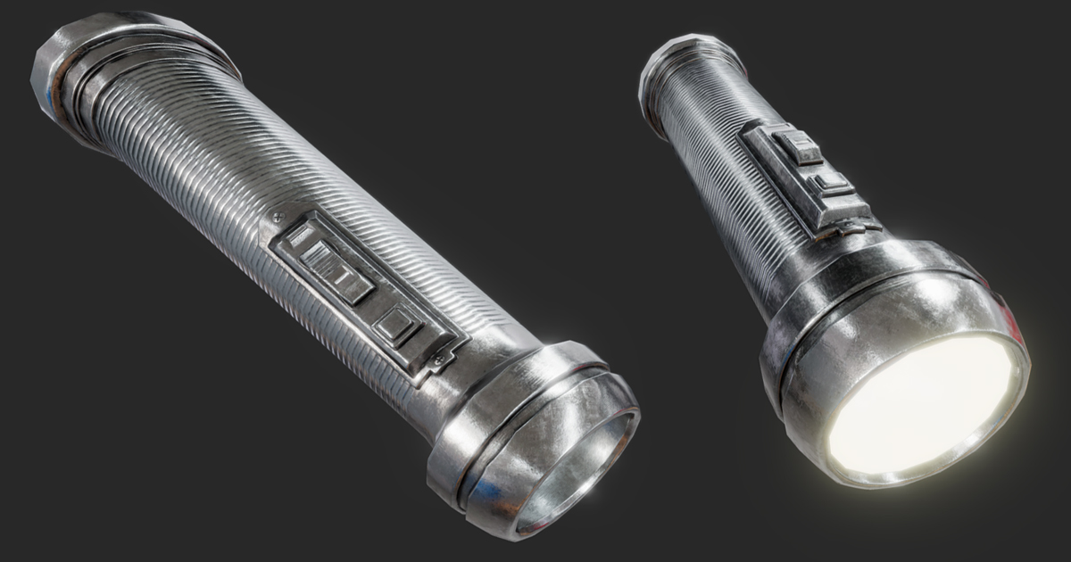 Retro Flashlight PBR | 3D Tools | Unity Asset Store