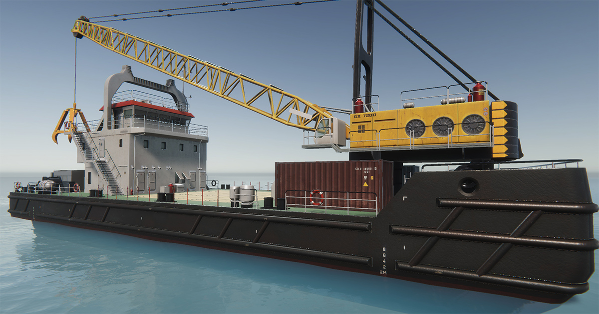 Crane Barge | 3D Sea | Unity Asset Store