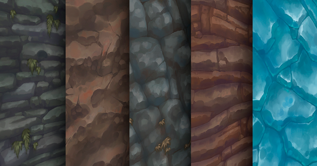 Rock Ice Texture Pack 15 Hand Painted | 2D Stone | Unity Asset Store