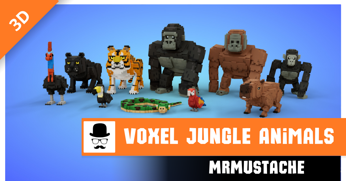 Voxel Jungle Animals Pack | 3D Animals | Unity Asset Store