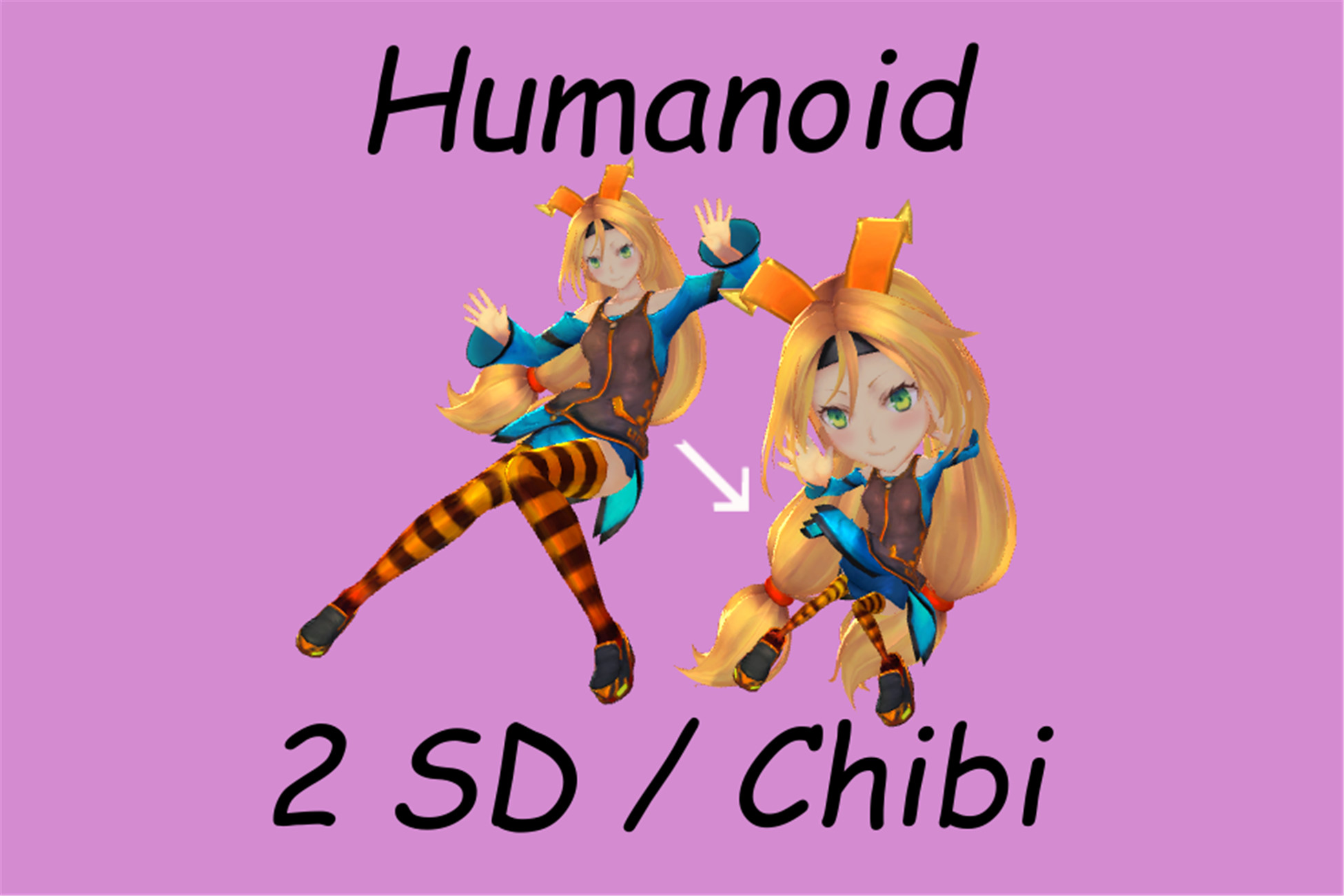 Humanoid to SD / Chibi / Tiny / Cute / Kawaii | Modeling | Unity Asset ...