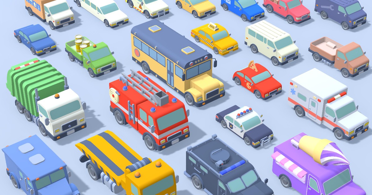 Hyper Casual City Cars | 3D Vehicles | Unity Asset Store