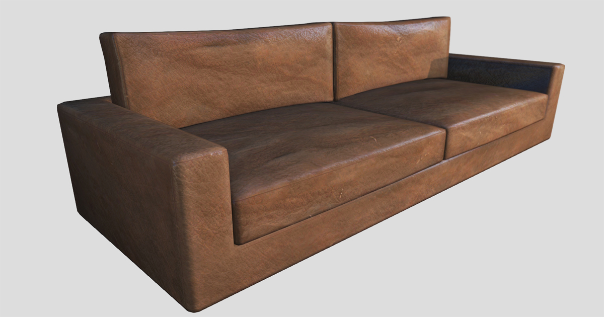 Brown Leather Couch | 3D Furniture | Unity Asset Store
