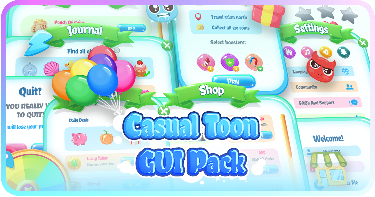 Casual Toon GUI | 2D GUI | Unity Asset Store