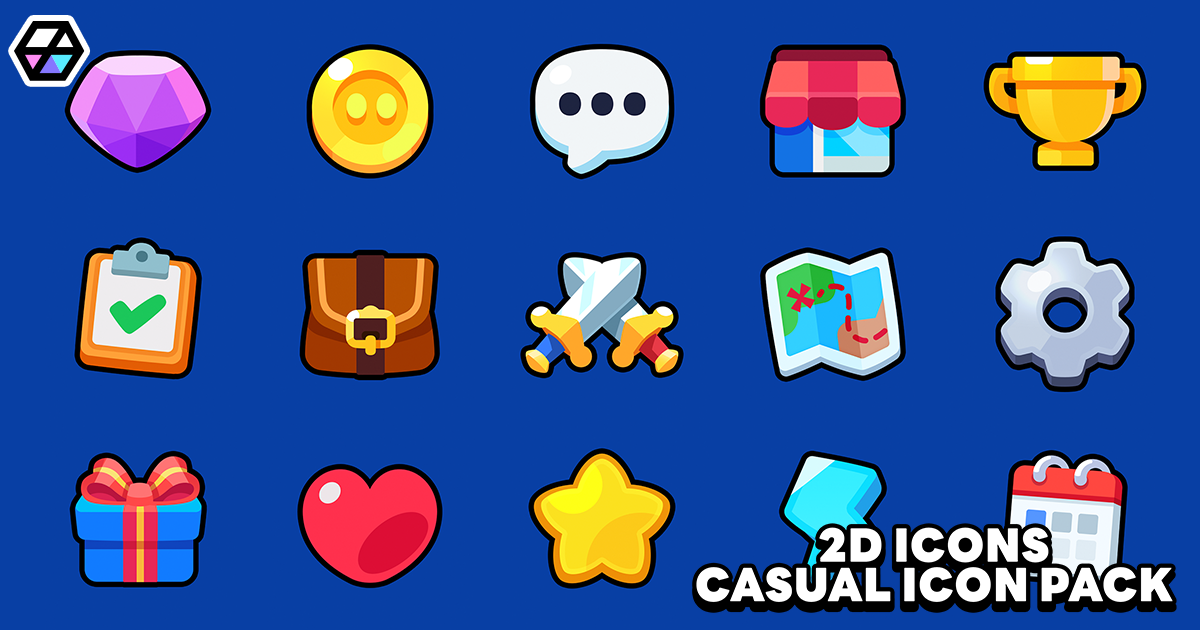 2D Icons - Casual Icon Pack | 2D Icons | Unity Asset Store