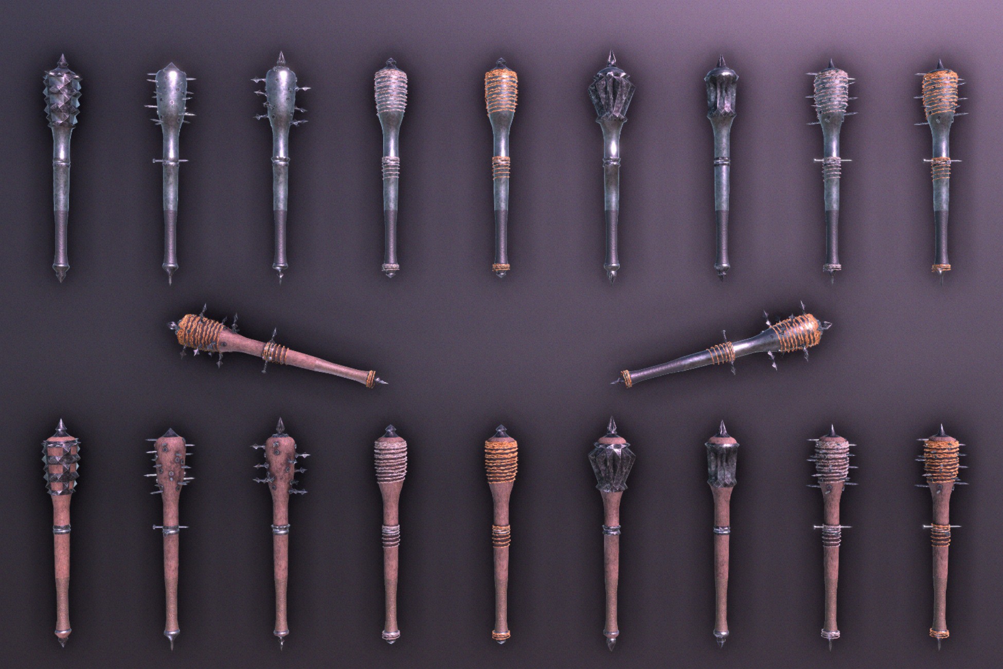 Modular Melee Mace Pack | Low Poly Stylized Melee Weapon Procedural ...