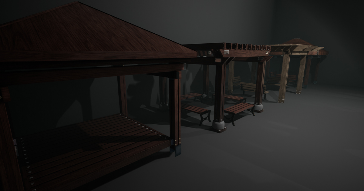 Park Bench&Pergola v.01 | 3D エクステリア | Unity Asset Store