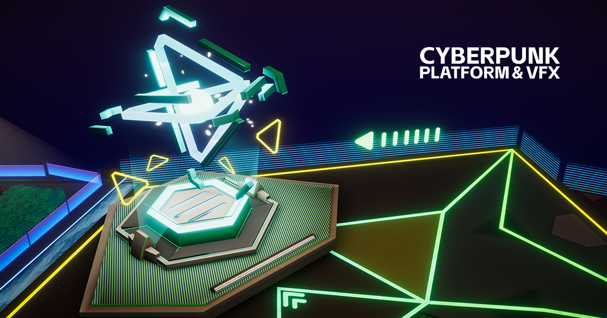 Cyberpunk Platform and Neon Light VFX | 3D Environments | Unity Asset Store