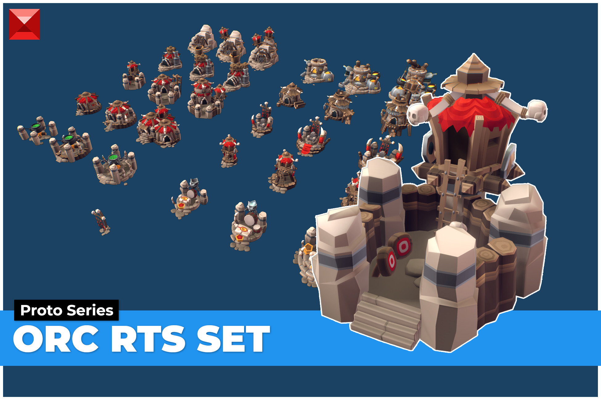 Orc RTS Building Set - Proto Series | 3D Fantasy | Unity Asset Store