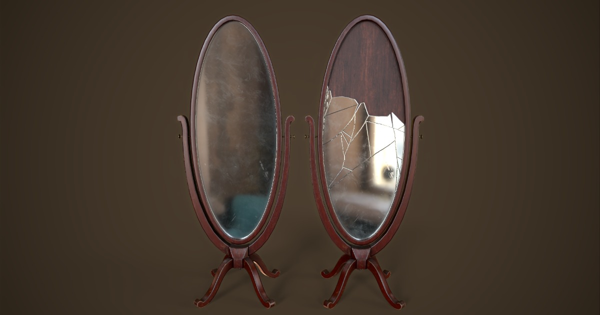 Vintage broken mirror | 3D Furniture | Unity Asset Store
