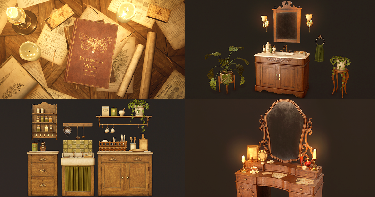 Victorian Furniture Props Сollection | 3D Furniture | Unity Asset Store