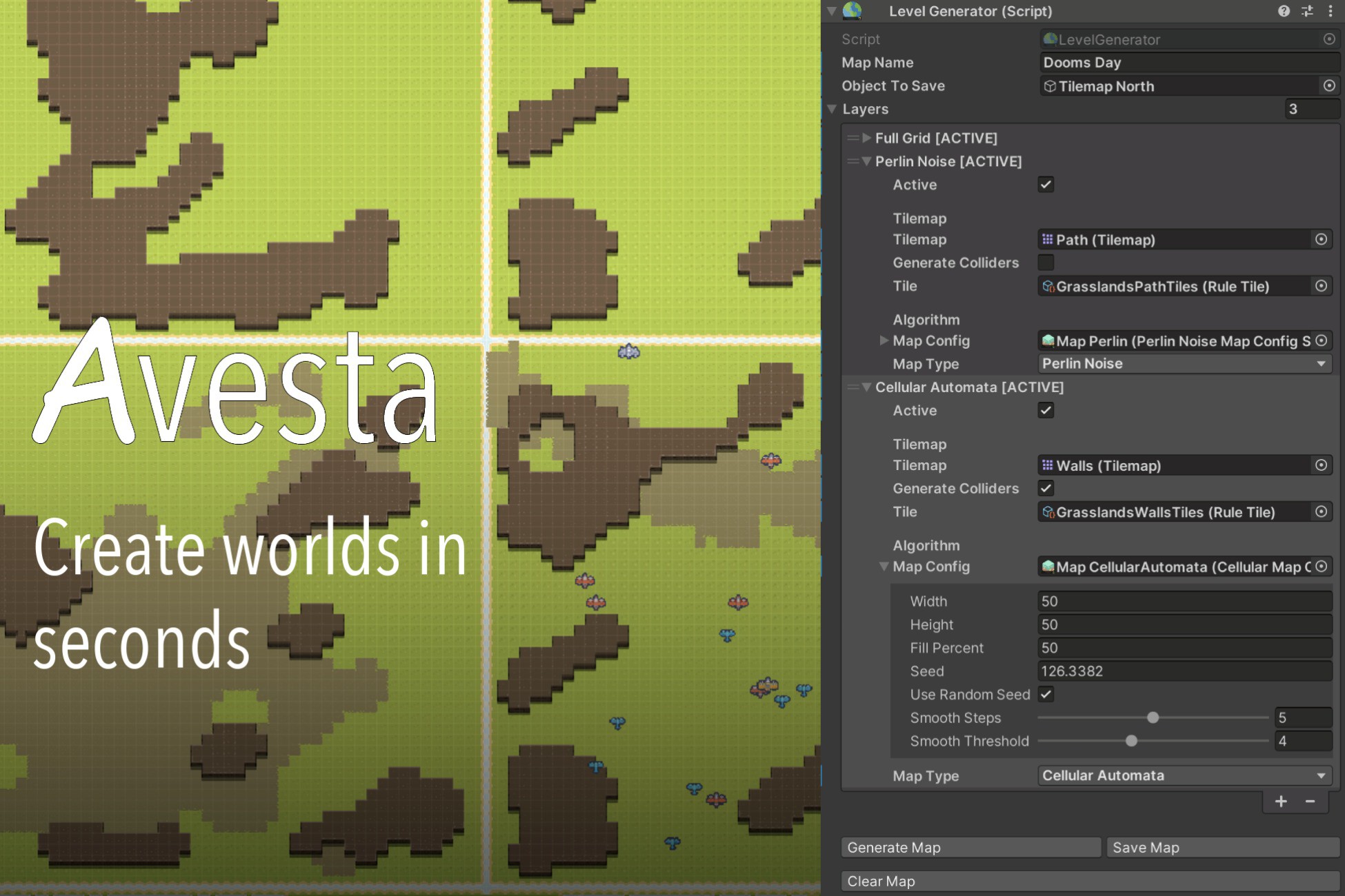 [Free] Avesta: Procedural Tilemap Generator | Level Design | Unity ...