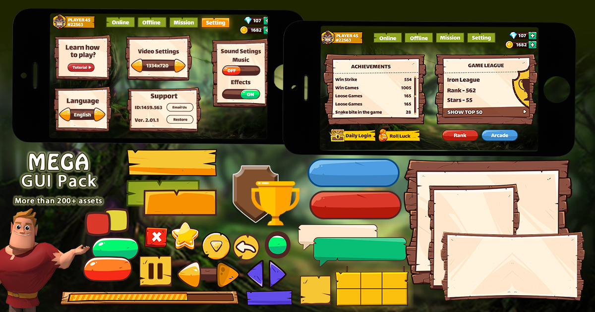 GUI Jungle & wood Theme | 2D GUI | Unity Asset Store