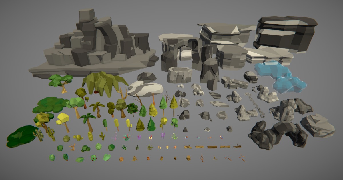Polygonal Foliage Asset Package | 3D Landscapes | Unity Asset Store