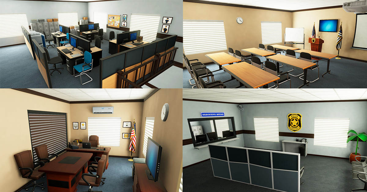 Stylized Police Station | 3D Urban | Unity Asset Store