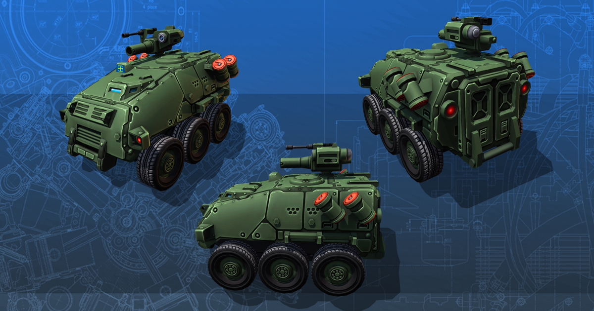 Cartoon APC 6x6 | 3D Land | Unity Asset Store