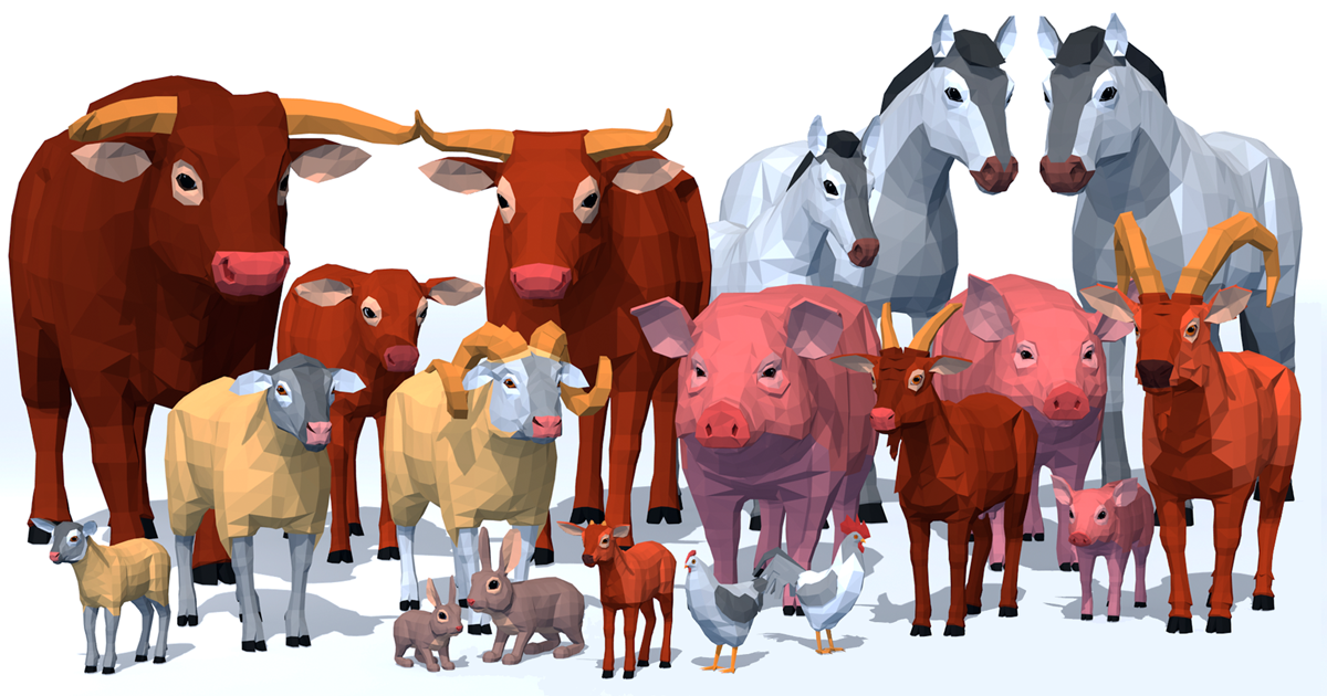 LowPoly Farm Animals pack | 3D Animals | Unity Asset Store
