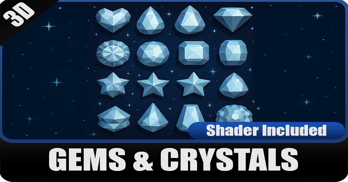 Gems and Crystals + Shaders | 3D Props | Unity Asset Store