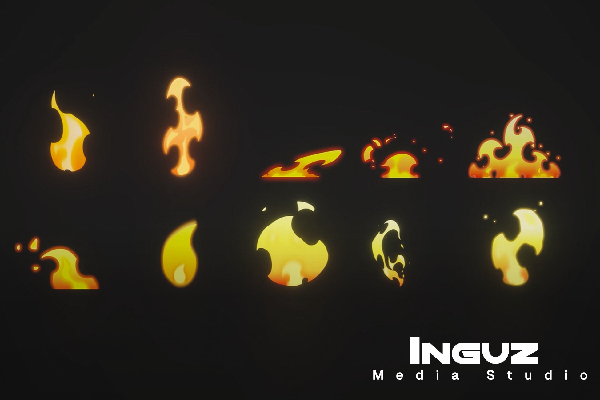 The 2D Hand Painted Fire Animations Vol.1 | VFX | Unity Asset Store