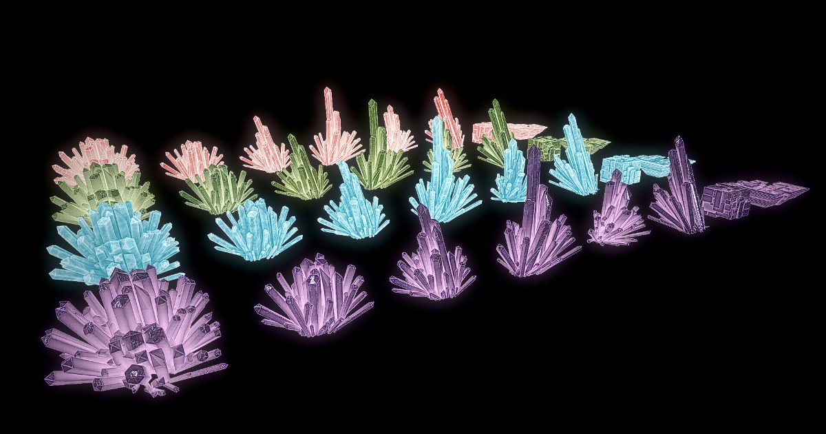 Bioluminescent Crystals – PBR Glow Material Pack | 3D Props | Unity ...