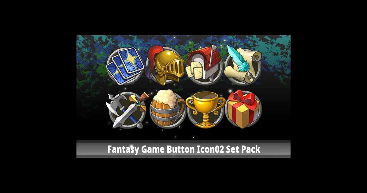 Fantasy Game Button Icon02 Set Pack | 2D Icons | Unity Asset Store