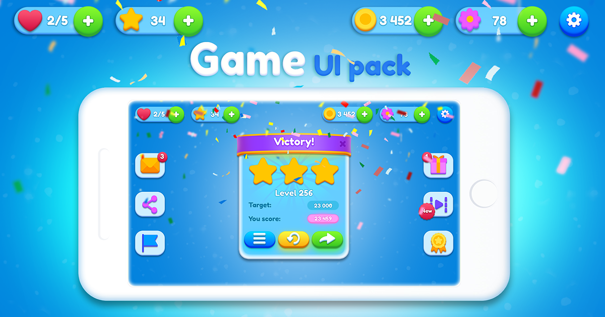 Blue GUI pack | 2D GUI | Unity Asset Store