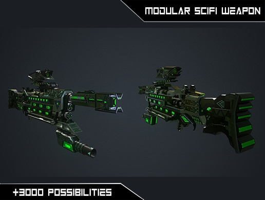SciFi Modular Weapons | 3D Guns | Unity Asset Store