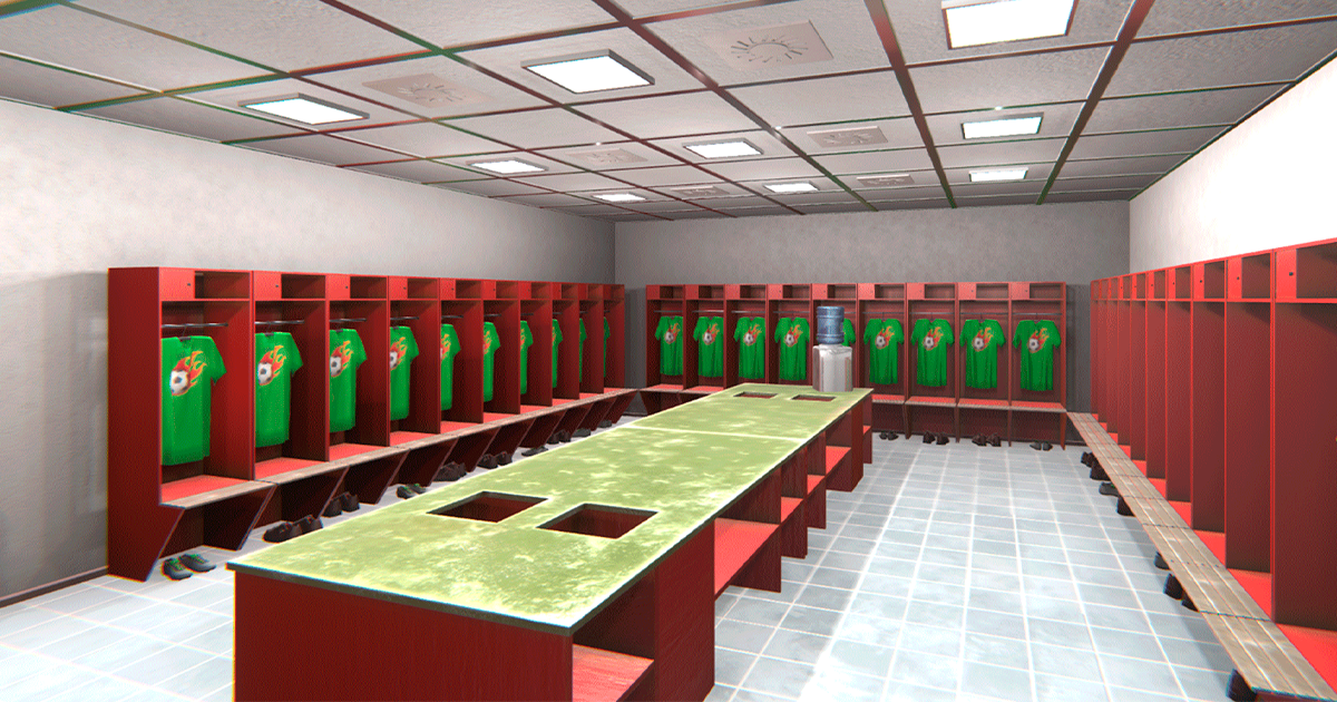 Football locker room - interior and props | 3D Interior | Unity Asset Store