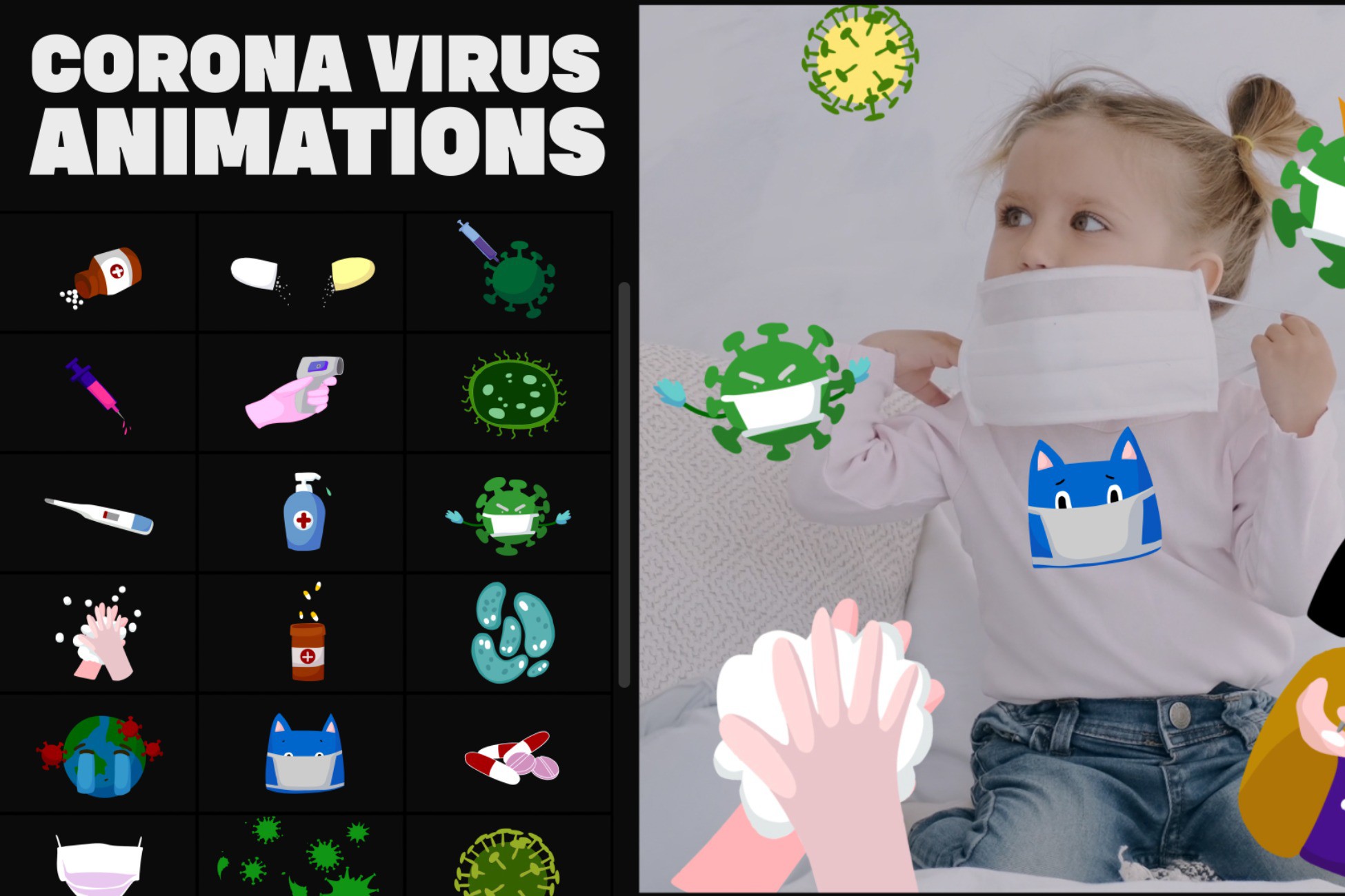 Corona Virus Hand-Drawn Animations (13.09) | 2D 材质与材料 | Unity Asset Store