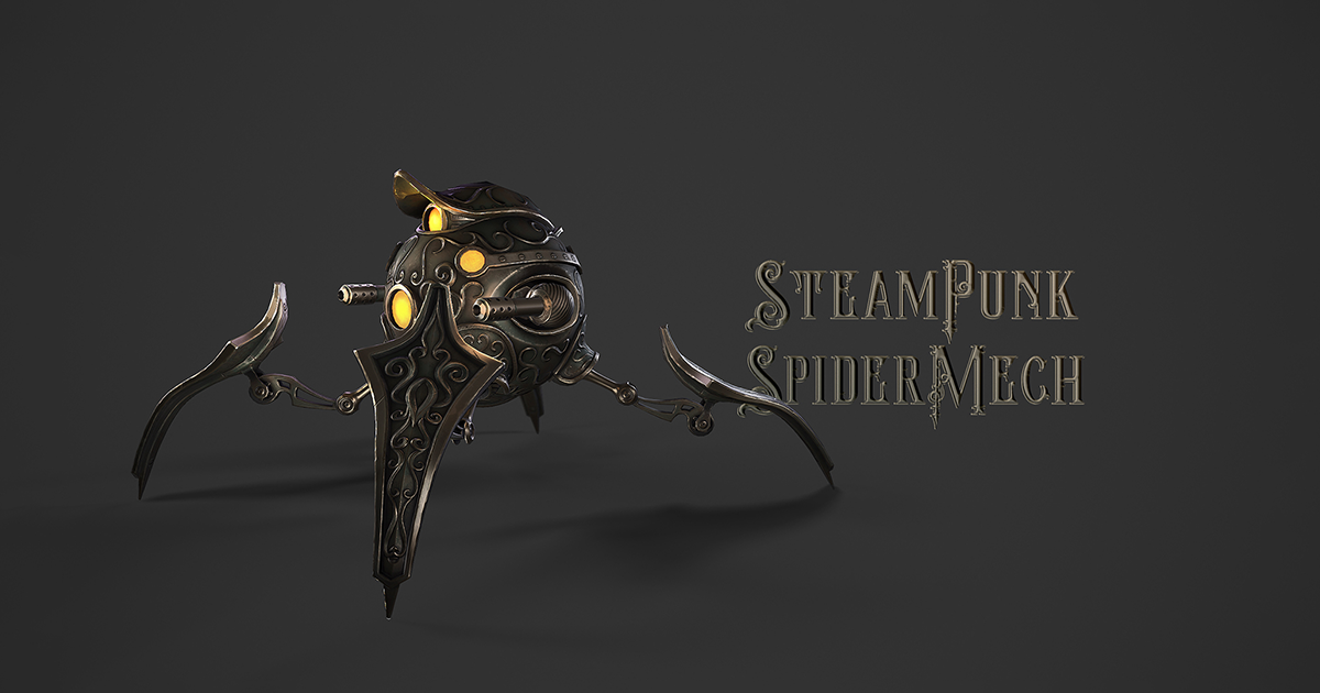 SteamPunk Sprider Mech | 3D Robots | Unity Asset Store