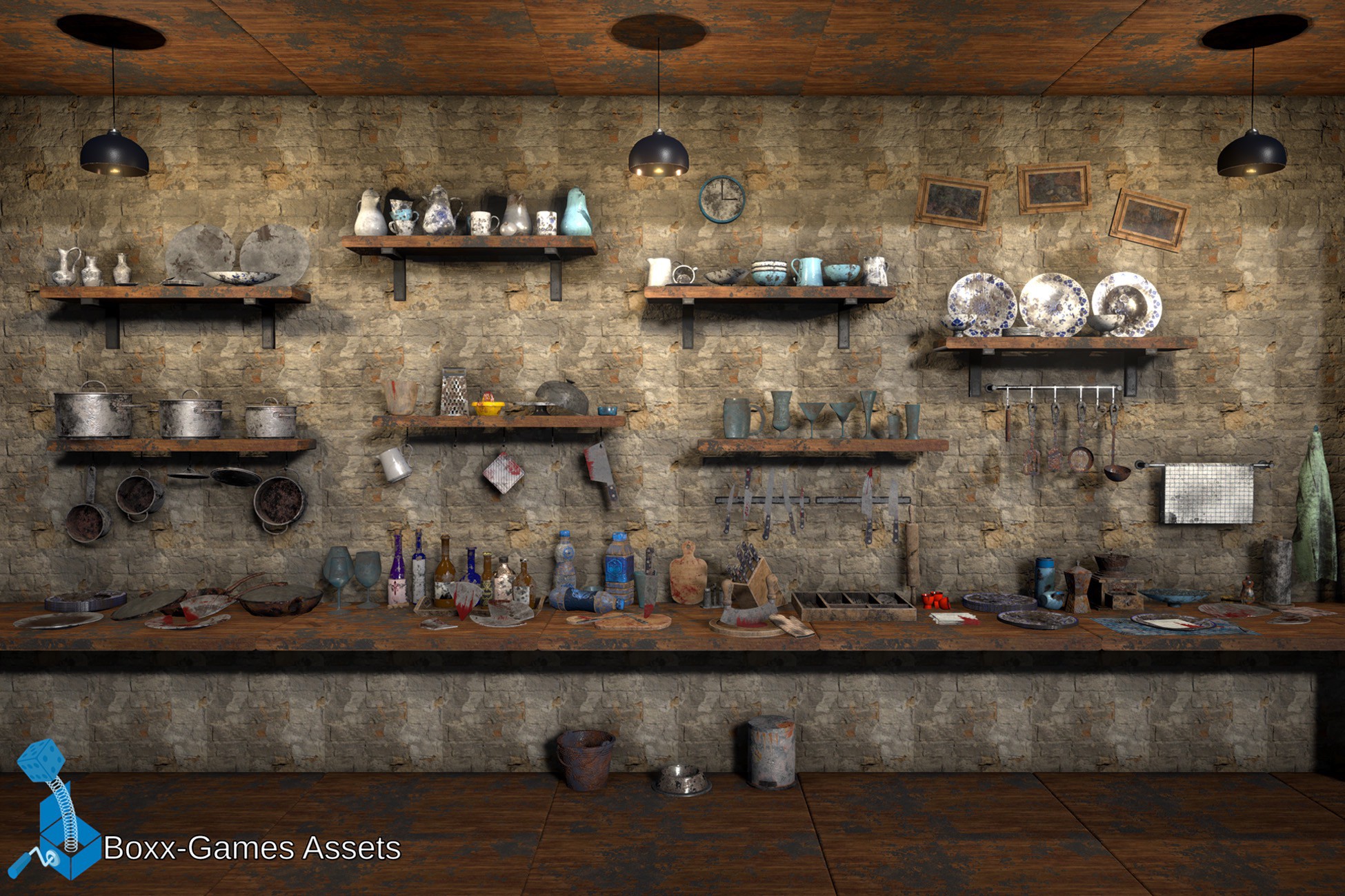 KitchenEquipment - Old, broken and dirty | 3D Interior | Unity Asset Store