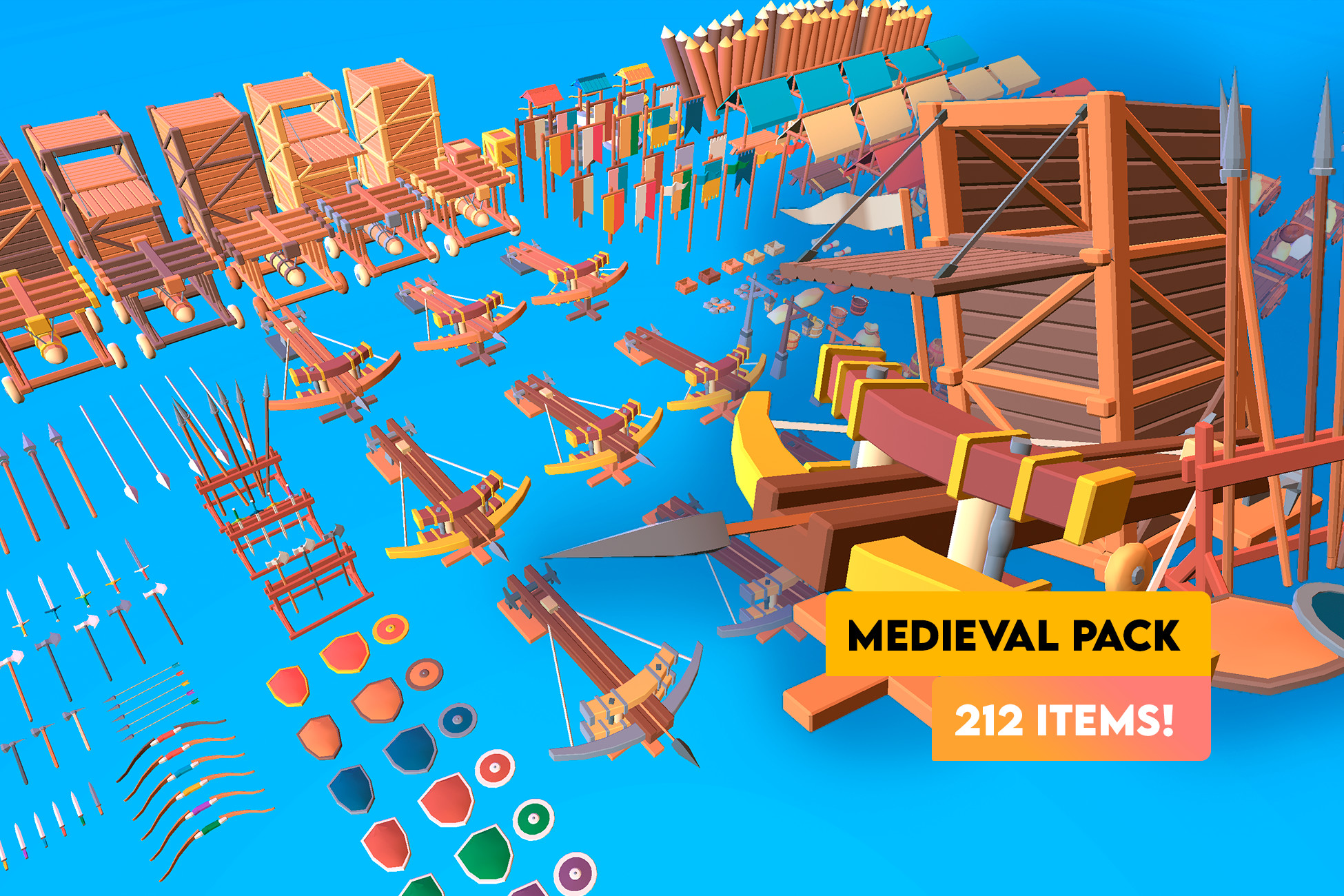 212 Medieval Items! | 3D Fantasy | Unity Asset Store