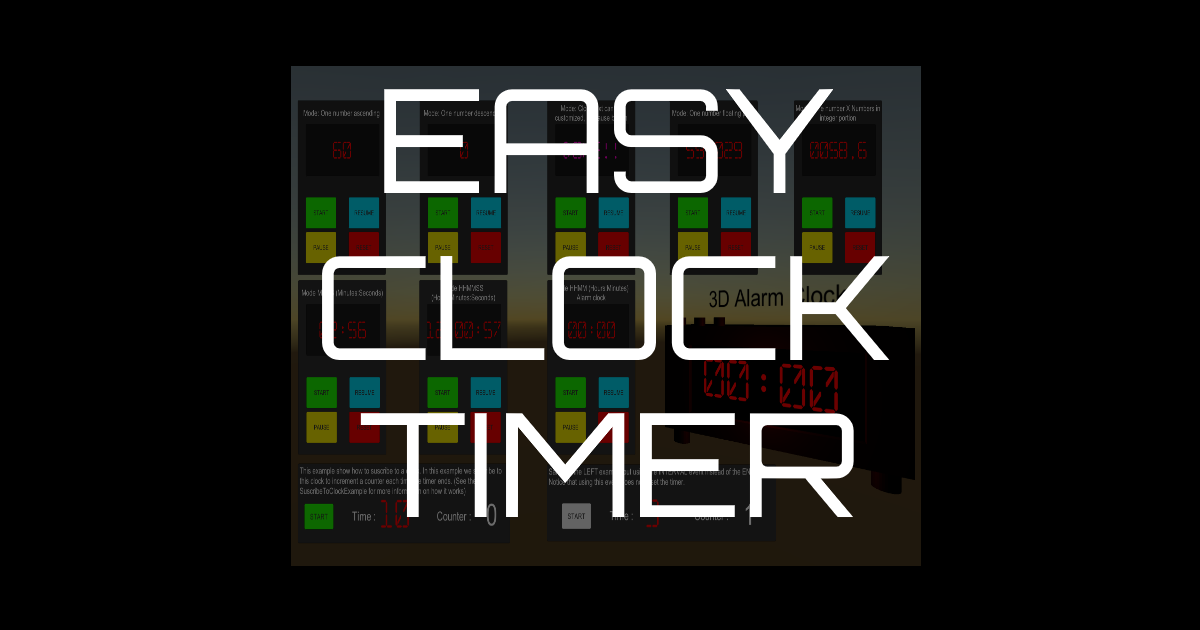 Easy Clock And Timer Script Gui 工具 Unity Asset Store