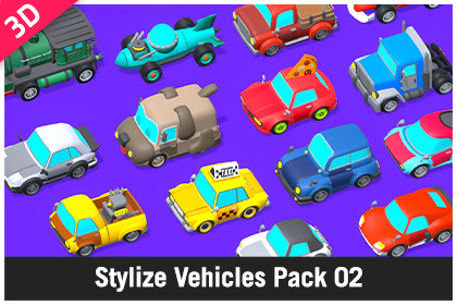 Stylized Vehicles Pack 02 | Game Content Shopper – Unity Asset Store ...