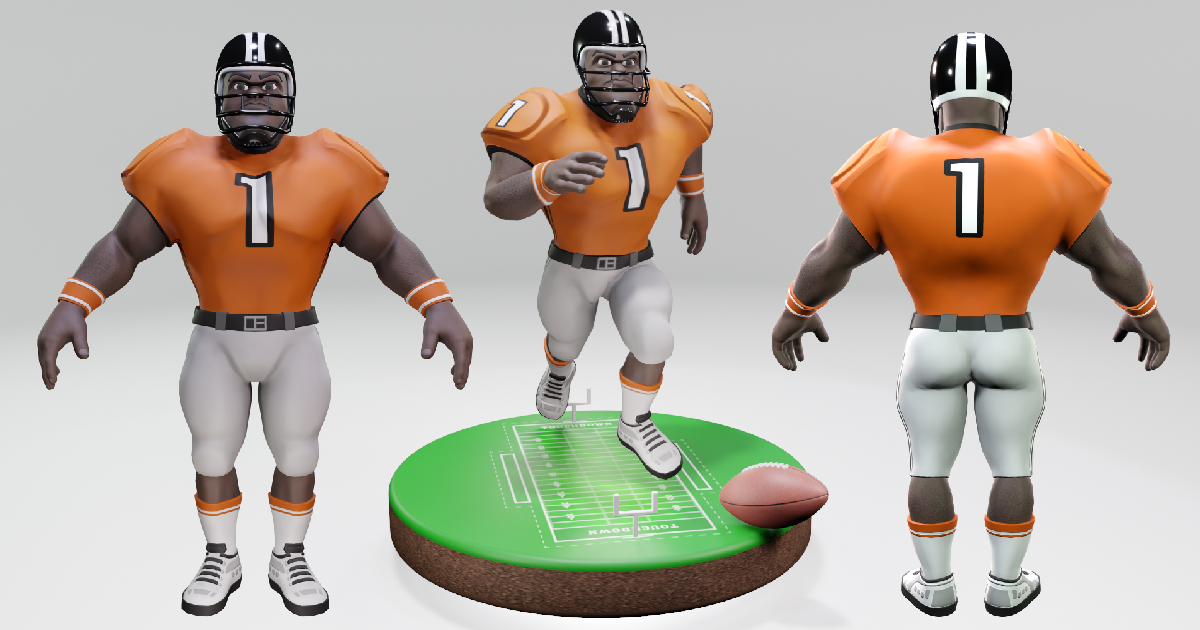 American Football Character Touchdown 05A | 3D Characters | Unity Asset ...
