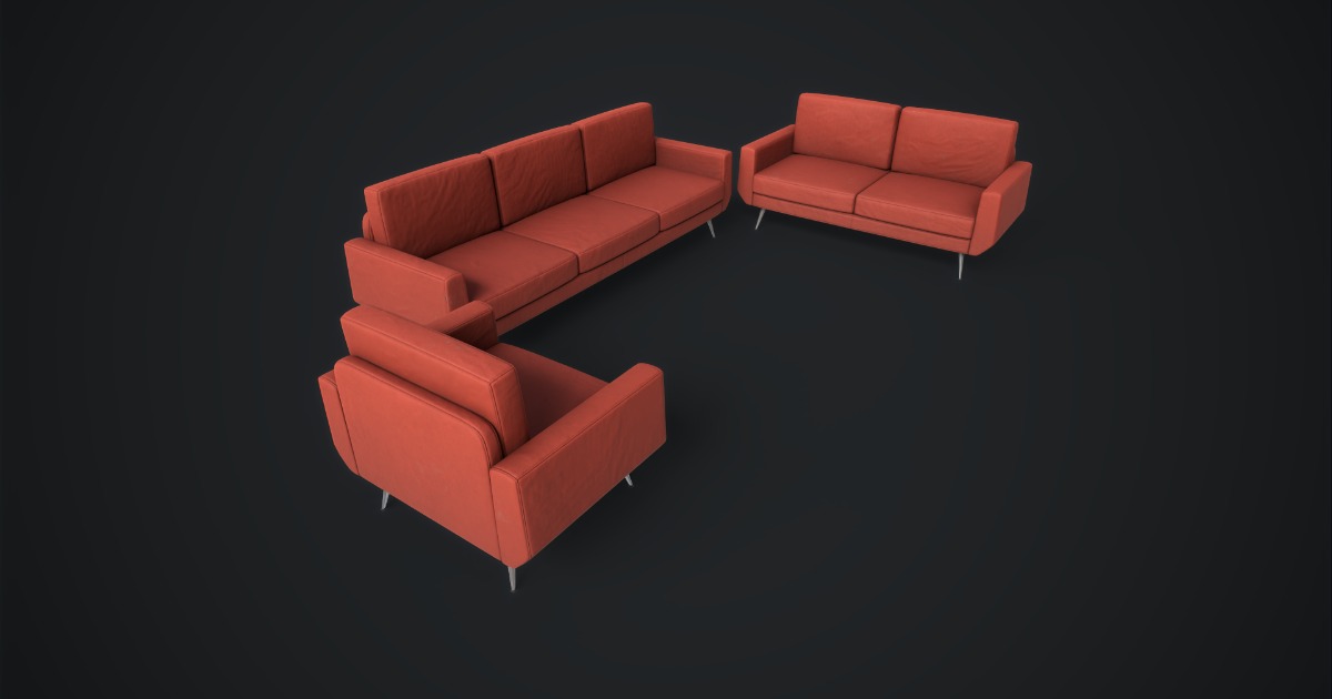 Cushioned furniture set | 3D Furniture | Unity Asset Store