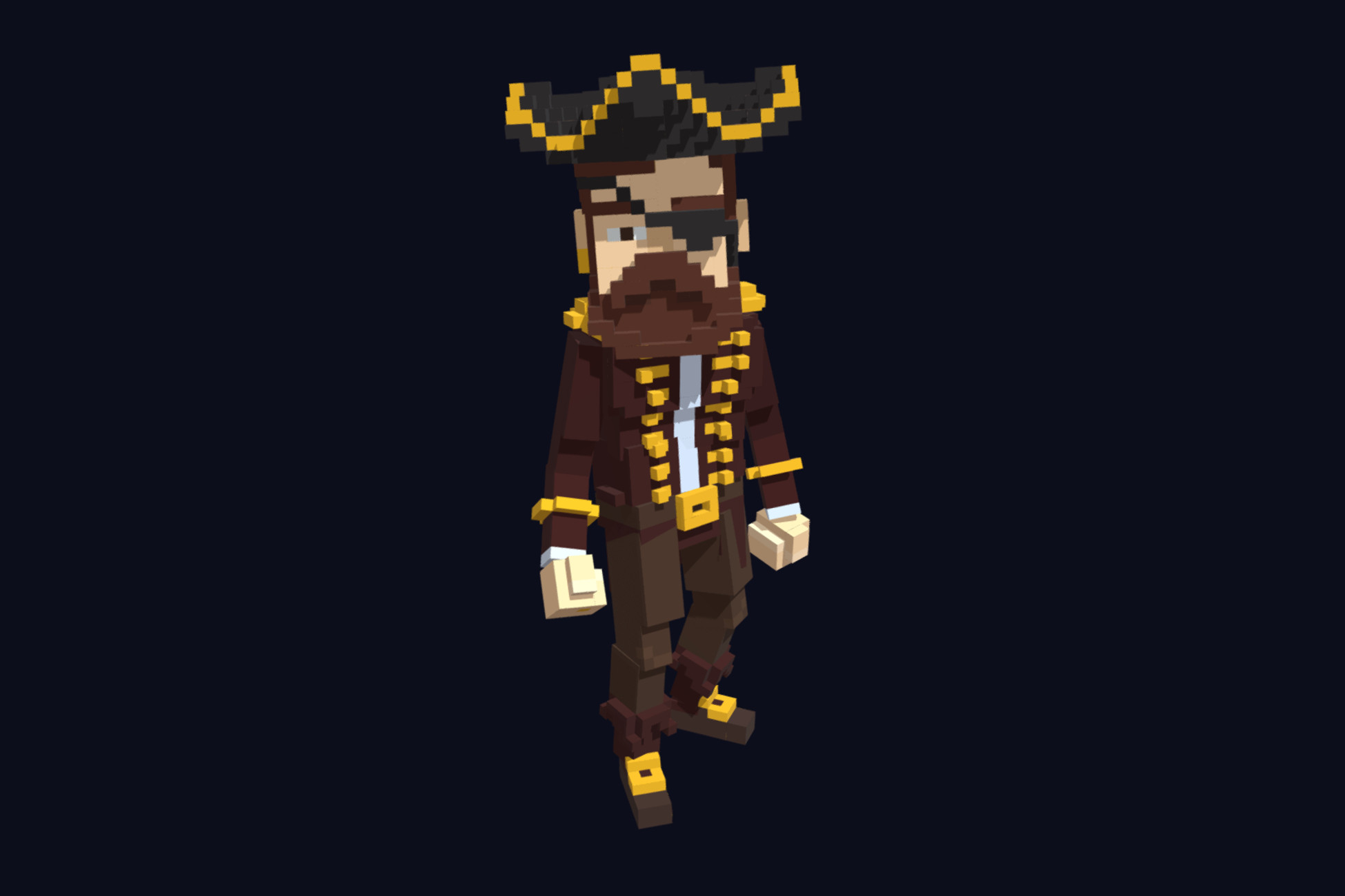 3D Voxel Model - Pirate Character | Characters | Unity Asset Store