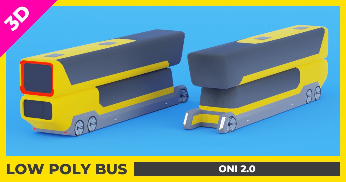 Low Poly Bus - Oni 2.0 | 3D Land | Unity Asset Store