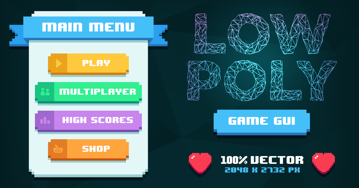 GUI for Low Poly Game (2.0) | 2D GUI | Unity Asset Store
