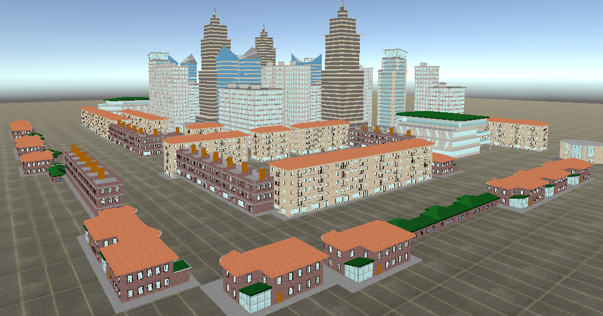 Low Poly City With Buildings | 3D Characters | Unity Asset Store